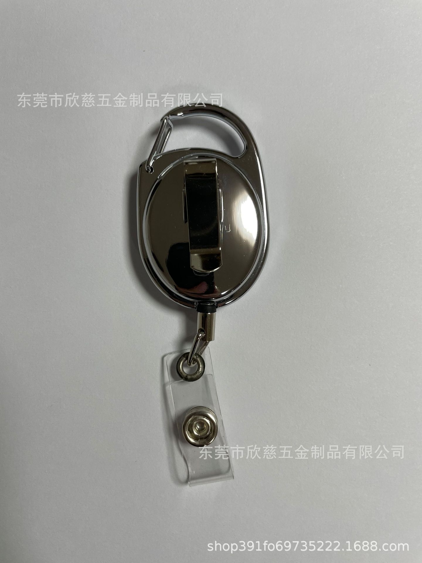 源头厂家椭圆形全金属锌合金亮铬色伸缩扣易拉得证件厂牌钥匙扣-阿里巴巴