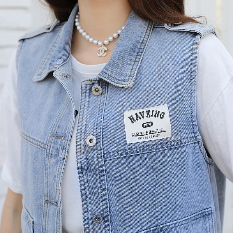 New Hooded Denim Vest Women's All-match Spring and Summer Short Vest ...