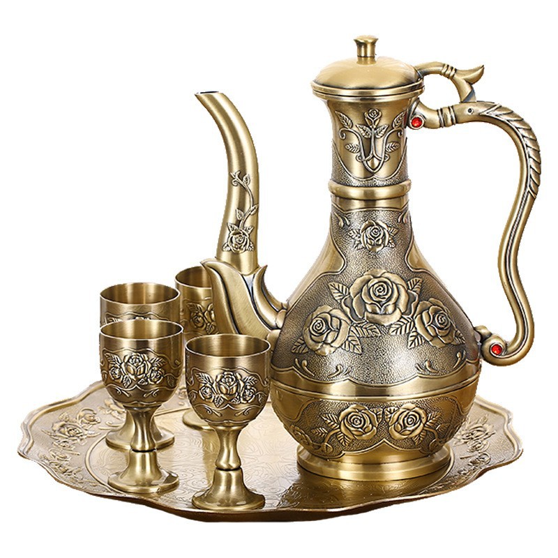 Liquor Wine Set Bronze Home Creative Antique Wine Pot European Retro ...