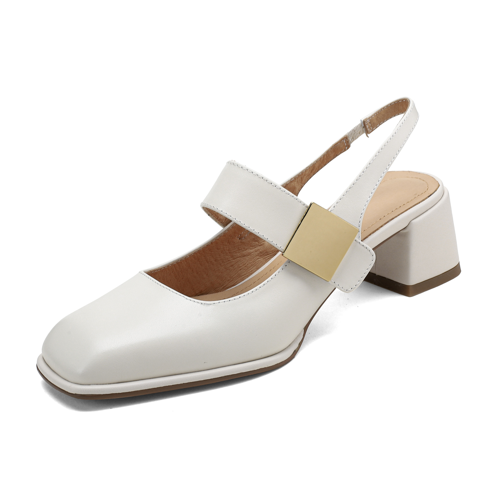 CHIKO Tarne Square Toe Block Heels Slingback Shoes