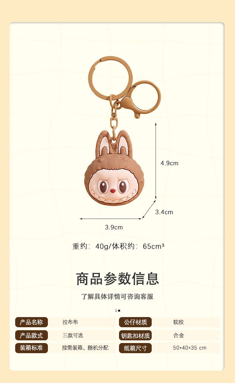 小红书Labubu钥匙扣卡通挂件立体可爱高颜值包包挂件DIY周边奶咖-阿里巴巴