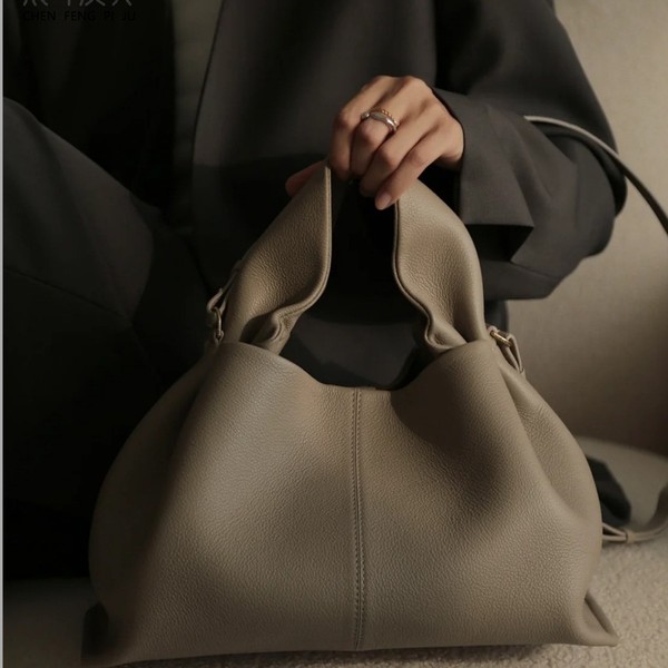 In-Stock Instant Delivery Polene Cloud Bag Genuine Leather Niche Single ...