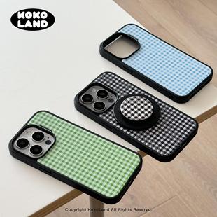 经典格子系列pc蓝绿暗色黑边硬壳16promax小众ins风手机1514136-阿里巴巴