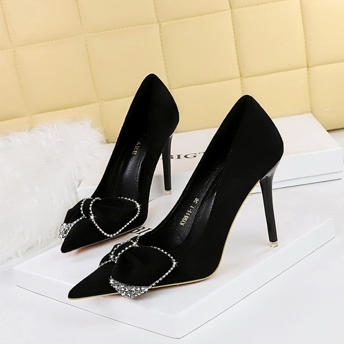 9511-H31 Luxury Banquet High Heels with Thin Heels, Suede Surface ...