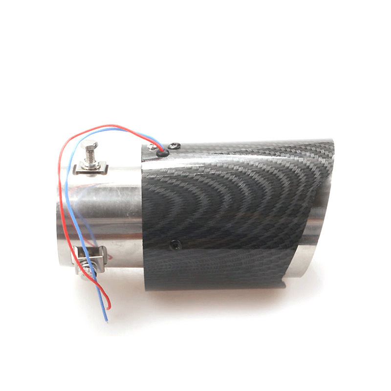 跨境汽车改装碳纹发光尾喉 摩托车喷火效果LED灯不锈钢排气管代发-阿里巴巴