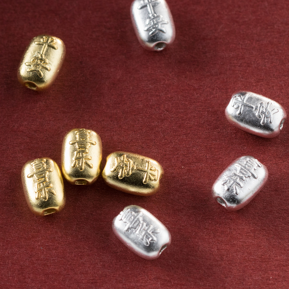 S925银电镀金9mm平安喜乐隔珠手串DIY散珠编绳手工材料配件Q0144-阿里巴巴