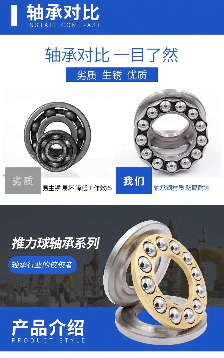 高端质量平面推力球轴承51218 51219 51220 51222 51224 5122-阿里巴巴