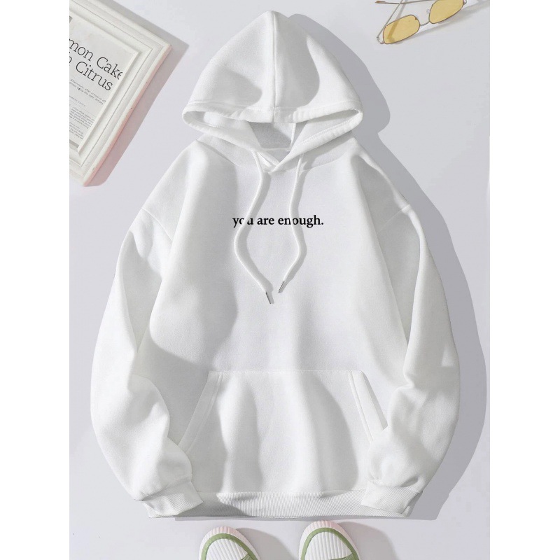 Foreign Trade Women's Fleece-lined Sweater Plain Letter Printed ...