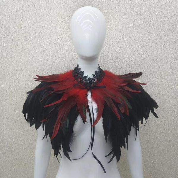 Halloween carnival Masquerade party dress up feather cape for women ...