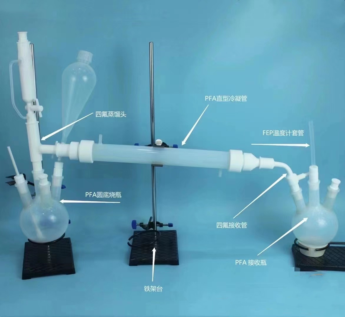 特氟龙塑料三口烧瓶PFA透明聚四乙烯蒸馏反应瓶250ml500ml1L-阿里巴巴