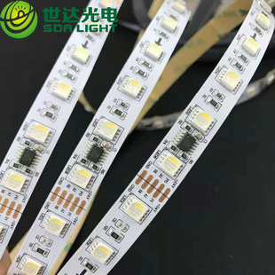 5050灯条工程款 DMX512 RGBW灯带24V60灯12MM宽rgb5线可编程四合-阿里巴巴