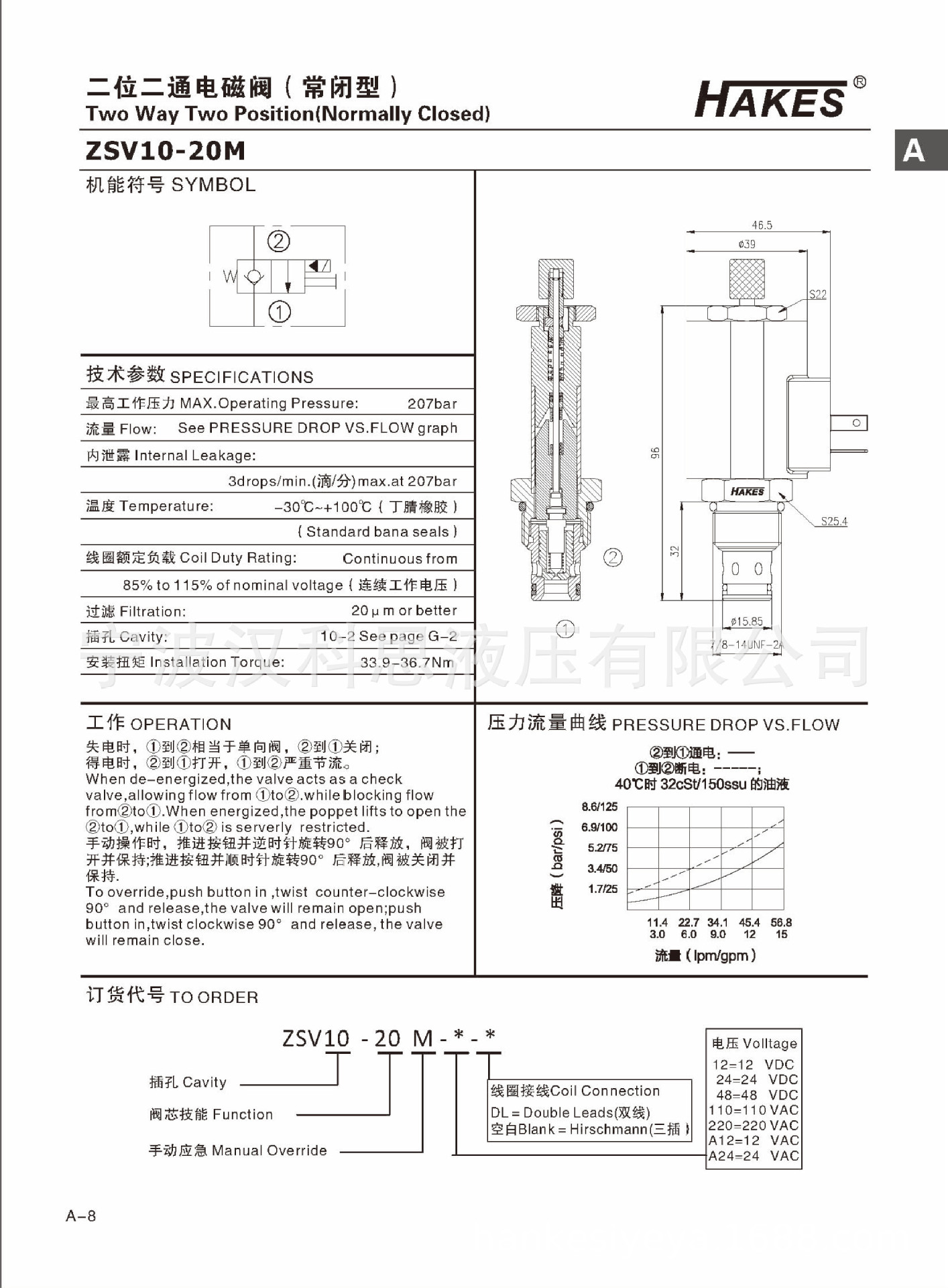 厂家供应螺纹插装阀二位二通电磁阀ZSV10-20M常闭型 手动应急款-阿里巴巴