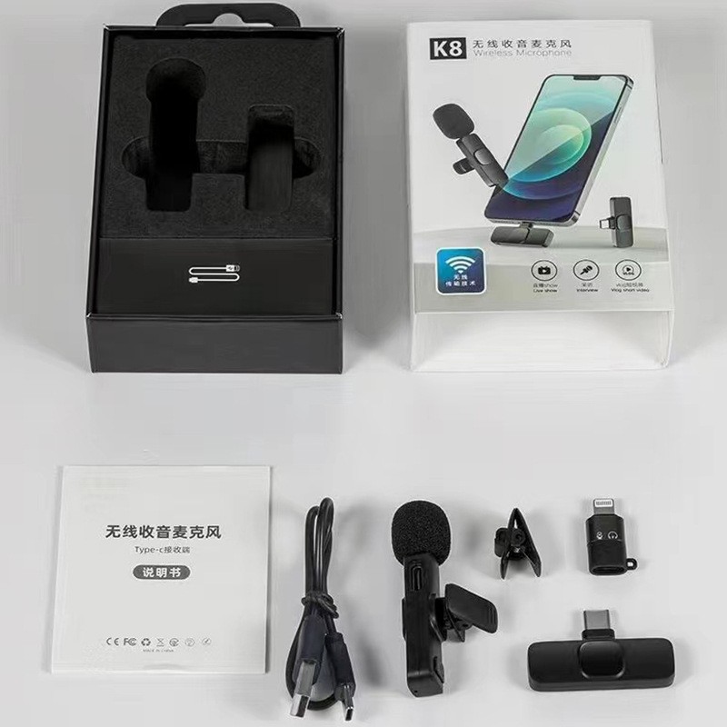 无线领夹麦克风K8 K9 K11 直播神器无线收音麦克风直播麦直播话筒-阿里巴巴