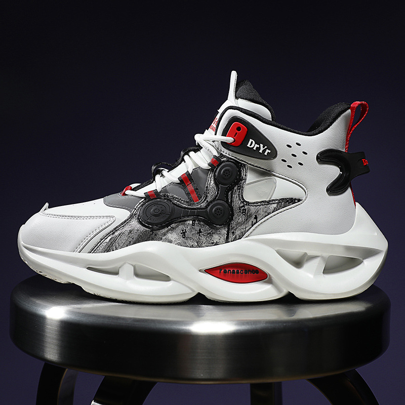 Buy quality Men's high-top leather daddy shoes trendy lightweight ...