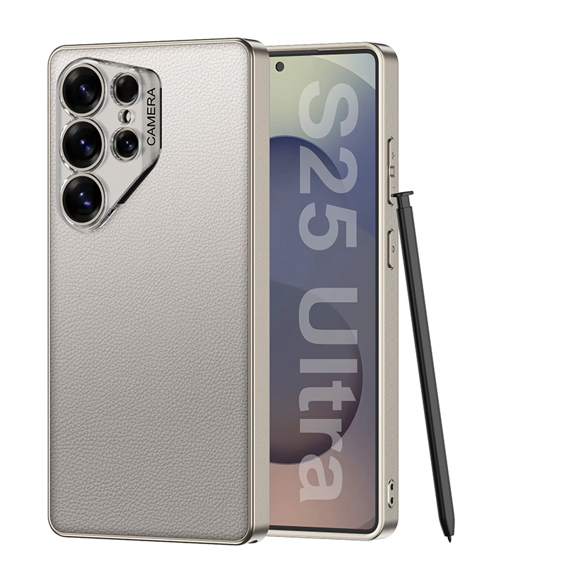 适用三星S25Ultra手机壳s24u睿界素皮素皮跨境商务精孔镜片保护套-阿里巴巴