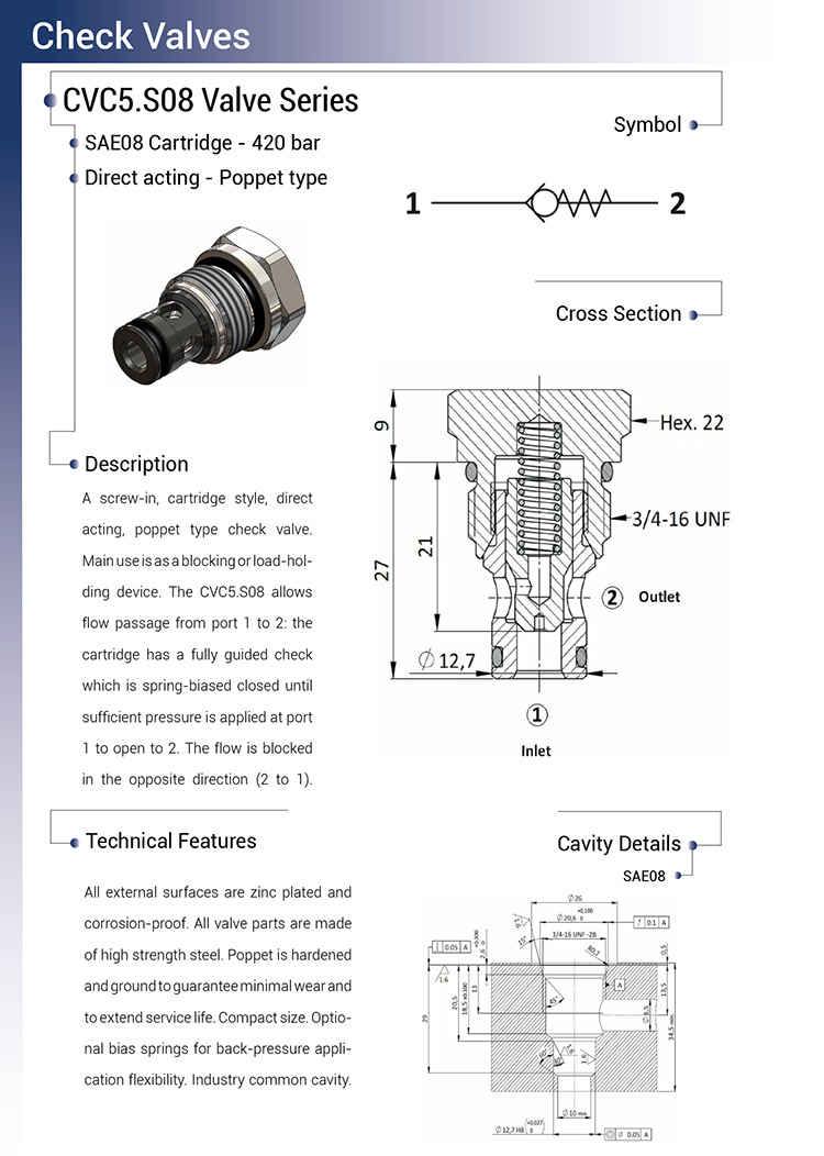 vis插装螺纹单向阀CVC5.S08压力可达42mpa碳钢直通式多路阀-阿里巴巴