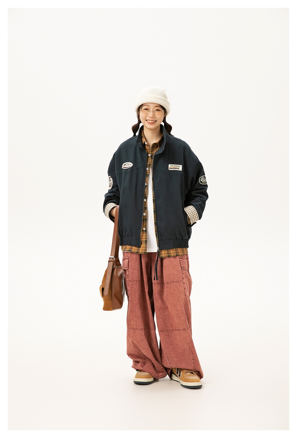 Orderliness日系复古徽章飞行夹克外套男女宽松痞帅立领上衣JK606-阿里巴巴