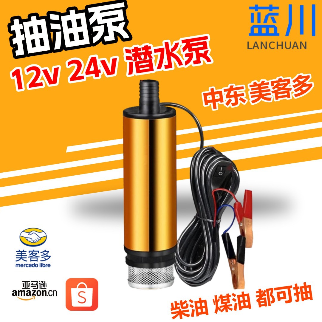 12V DC electric oil pump diesel kerosene submersible pump fuel pump ...