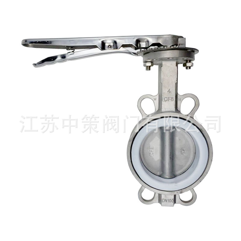 手柄不锈钢蝶阀D71F-16P D71F-10P 手动四氟全不锈钢304/316/316L-阿里巴巴