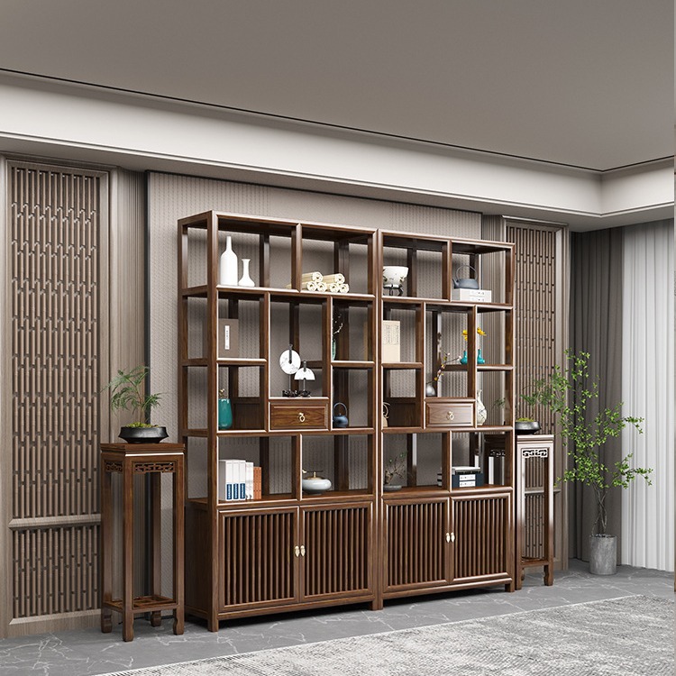 Office Tea Room Display Cabinet Antique Rack Solid Wood New Chinese ...