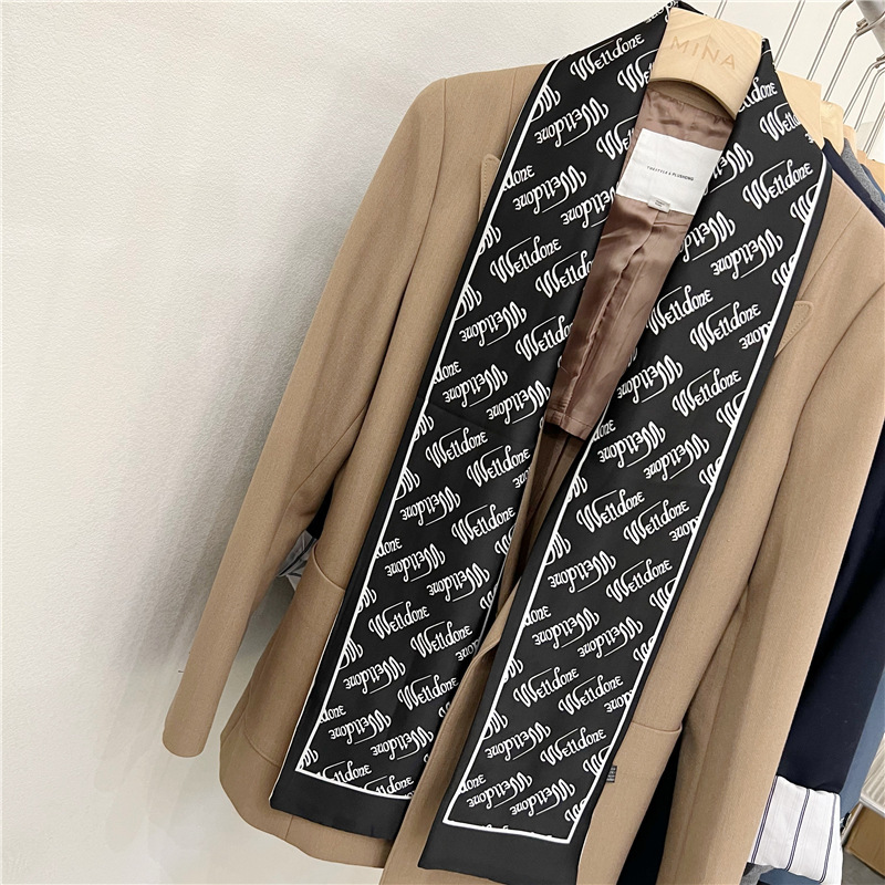 新款长条丝巾高级感气质衬衫领巾夏春秋女职业装饰飘带百搭薄围巾-阿里巴巴