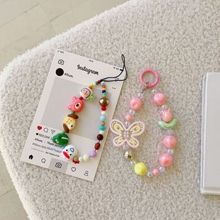 手机链DYI手工串珠手链挂饰 女潮流挂件钥匙扣 短款手腕挂绳批发-阿里巴巴