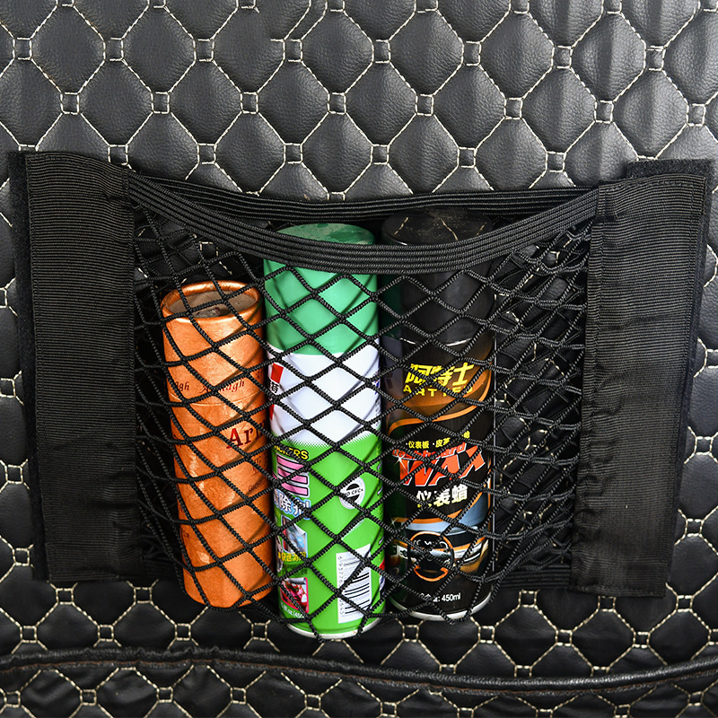 Universal Seat Back Trunk Velcro Double-Layer Net Bag Sandwich Storage ...