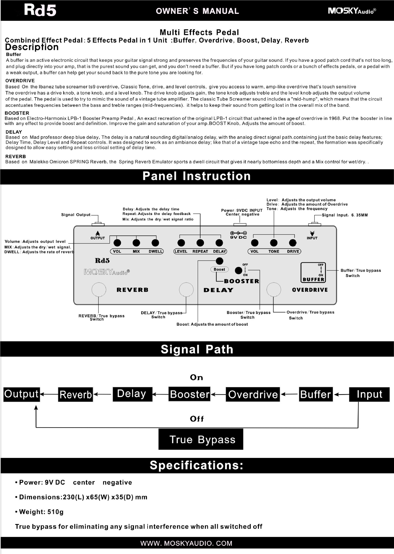 Mosky RD5乐器多合一效果器，厂家批发-阿里巴巴