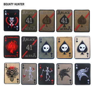 跨境货源Death Card Rectangular Patch扑克牌臂章 死亡卡片A刺绣-阿里巴巴