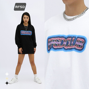 RFSD男装|长袖T恤男女春秋宽松ins潮牌嘻哈圆领长袖上衣数码印花-阿里巴巴