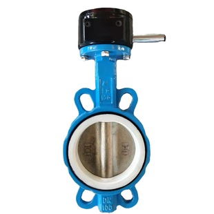 涡轮对夹四氟蝶阀 软密封中线蝶阀 球墨铸铁 厂家天津D371F-10Q-阿里巴巴