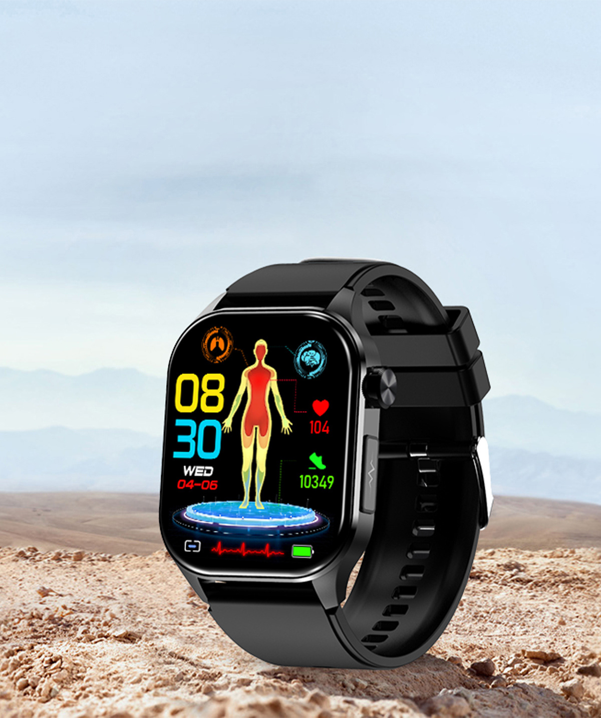 ET580(Hband)蓝牙通话血糖尿酸血脂女性健康心电天气游戏智能手表-阿里巴巴