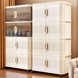 跨境推拉门收纳柜储物架多层衣柜多层衣服杂物柜可折叠透明收纳箱-阿里巴巴