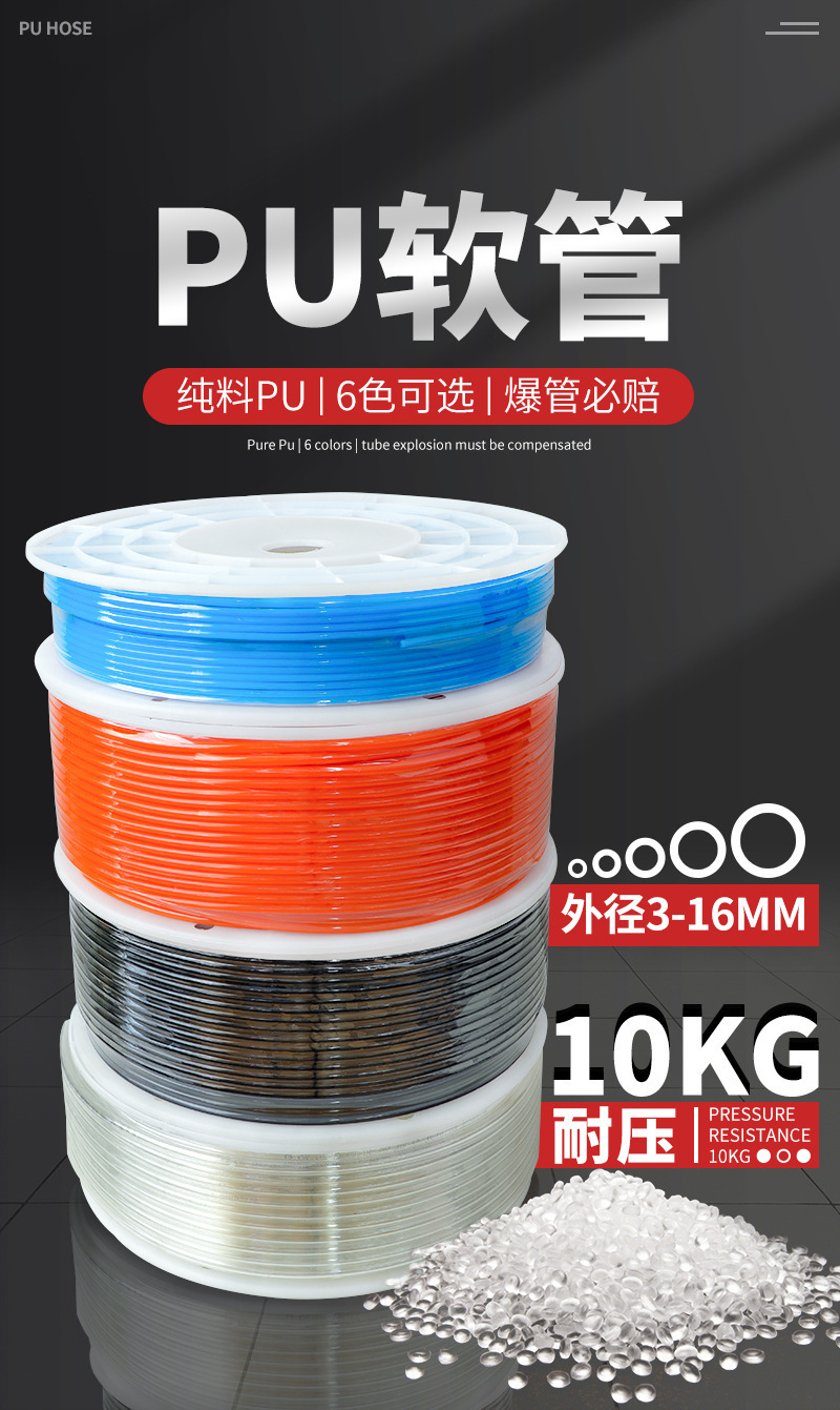 定制气动PU高压气管空压机软管pu8*5/6*4/10mm/12mm透明高压聚氨-阿里巴巴