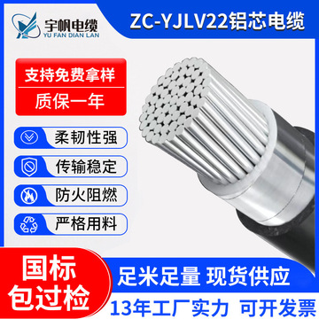 ZC-YJLV22阻燃钢带铠装铝芯电缆2/3/4/5芯10-400平方低压带铠铝芯-阿里巴巴