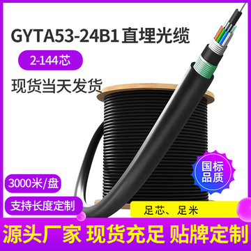 户外直埋光缆12芯48芯双护套光缆线GYTA53-24B1单模地埋定制皮线-阿里巴巴