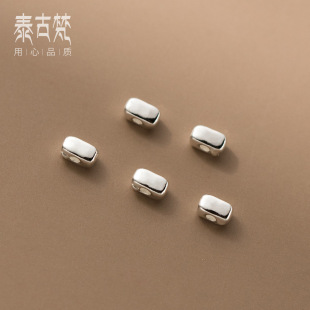 S925素银小米粒4mm隔珠DIY手串几何形散珠手工编绳材料配件S1426-阿里巴巴