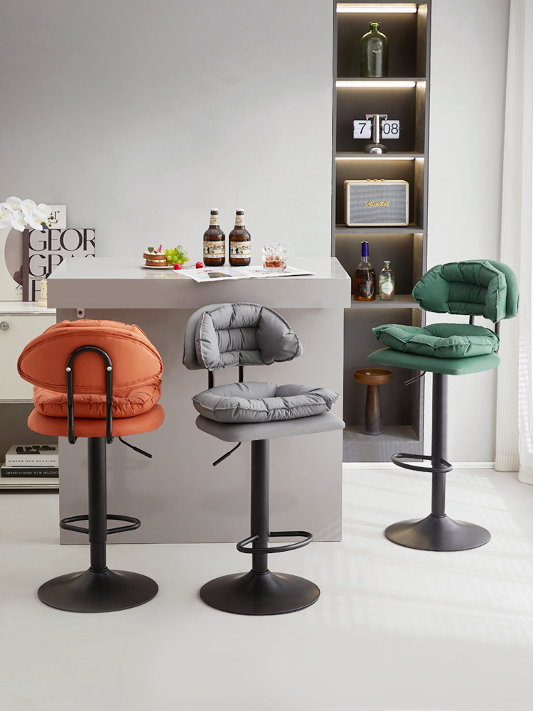 Simple Modern Bar Chair Front Desk Cashier Lifting High Chair Backrest ...