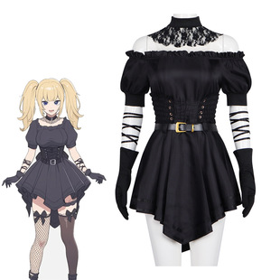 Grok二次元虚拟女友cos服 Ani哥特风黑色短裙cosplay游戏扮演服装-阿里巴巴