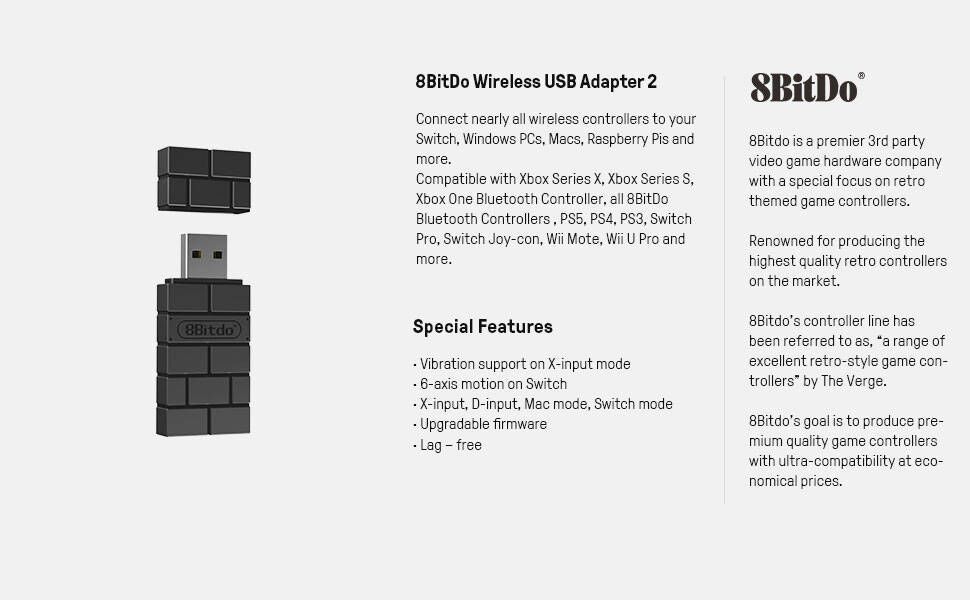 8Bitdo八位堂蓝牙无线接收器 switch/PS5/XBOX游戏手柄蓝牙发射器-阿里巴巴