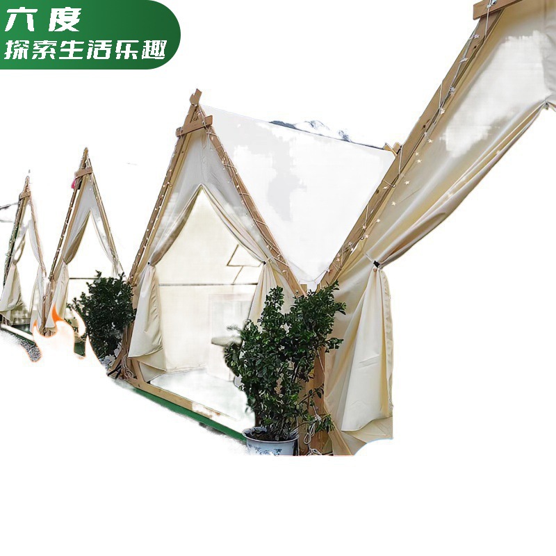 W outdoor Net red triangle tent starry sky roof camp outdoor barbecue ...