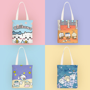 chiikawa动漫ins小清新帆布包女单肩简约学生上课包包女2024秋冬-阿里巴巴