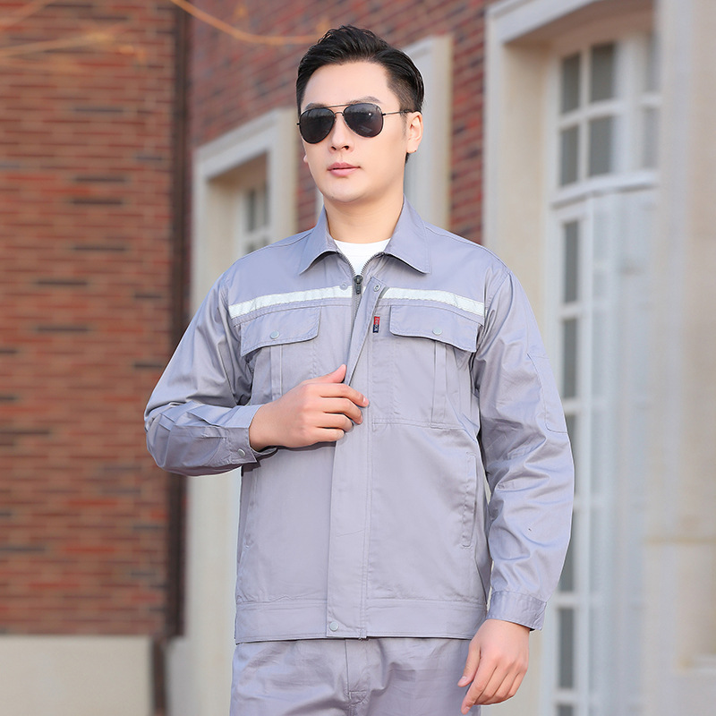 Summer Thin Cotton Work Clothes suit Men's Top Short-sleeved Workwear ...