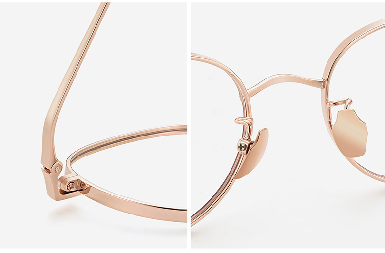 高度数专用眼镜架百世芬J90006复古幼圆小框架女超轻纯钛眼镜框男-阿里巴巴