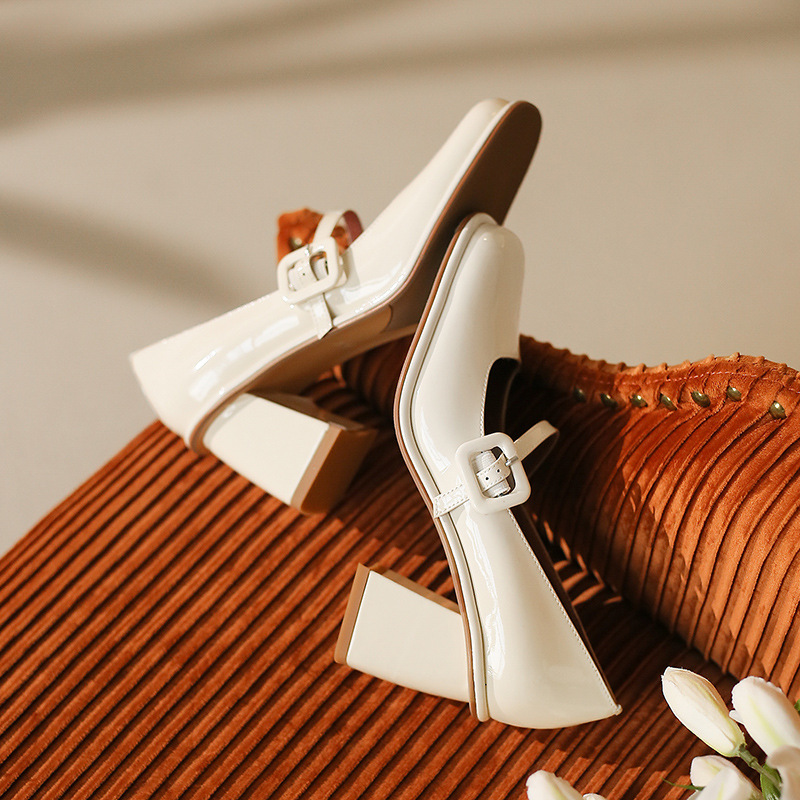 CHIKO Bjorg Square Toe Block Heels Mary Jane Shoes