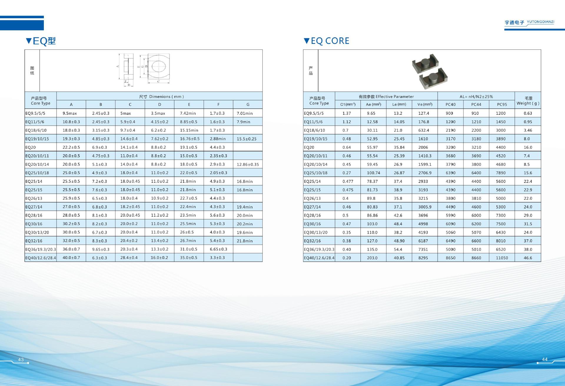 宇通磁芯 电子元器件厂家EE EC EQ PQ型锰锌铁氧体磁芯材料-阿里巴巴