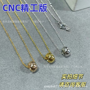 V金CNC香家coco小金珠项链小金豆小香风银厚镀18K精雕菱格批发-阿里巴巴