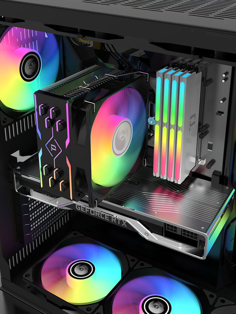 天极风 J10台式机电脑CPU塔式风冷散热器ARGB神光同步4热管大风量-阿里巴巴