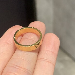 18K金戒指女情侣对戒彩金AU750素圈结婚戒指光圈素戒情人节送人-阿里巴巴