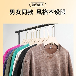 230g欧美重磅水洗做旧短袖T恤定制男夏季ins体恤宽松百搭休闲半袖-阿里巴巴